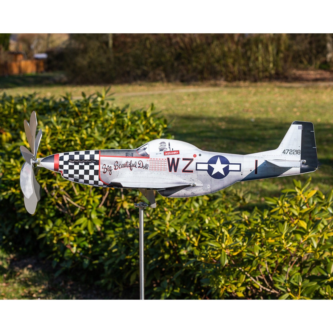 80 Cm (XL) Mustang P-51 D Windmill Aircraft Garden Decoration ...