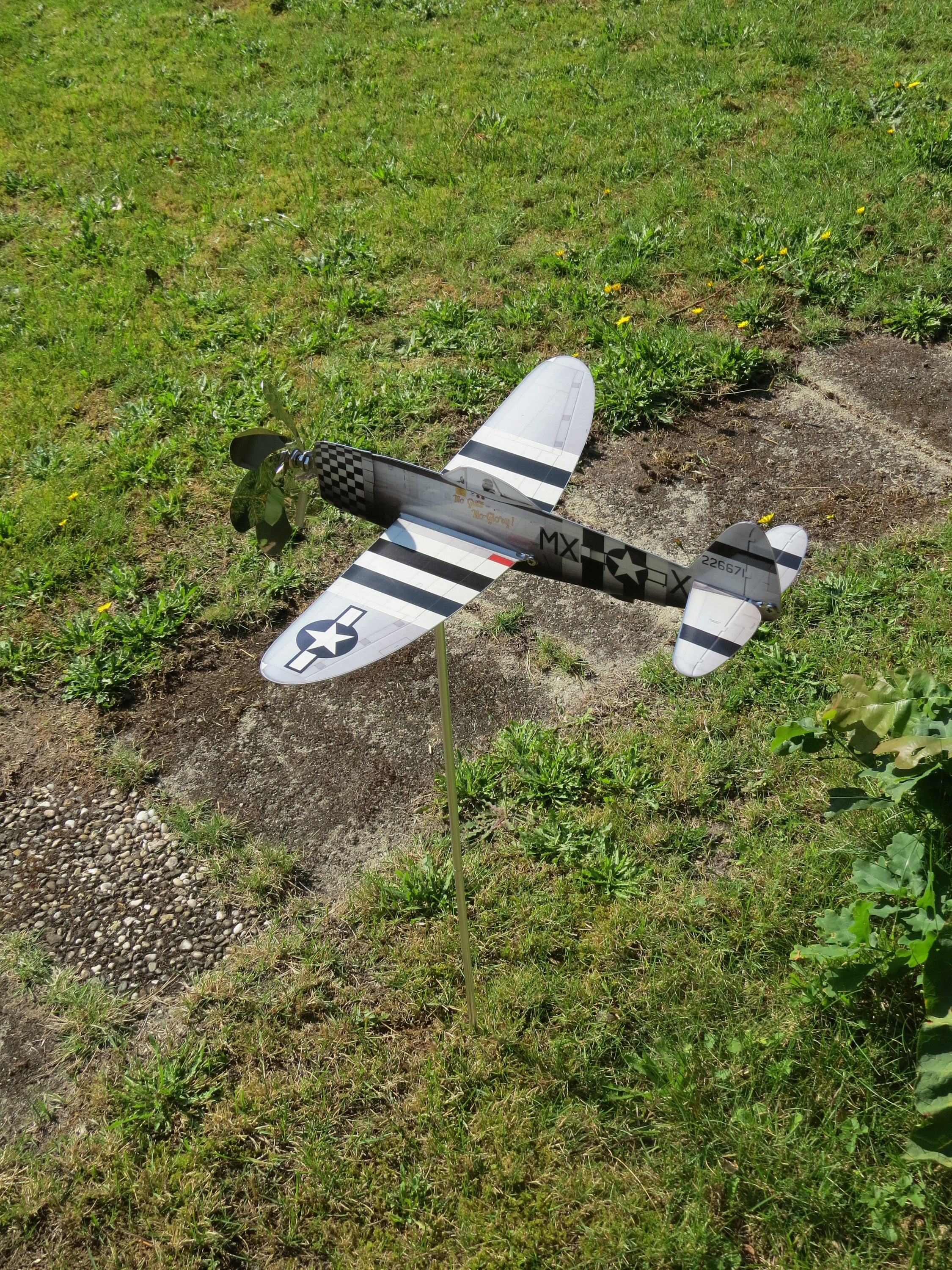 P-47 Thunderbolt Wind Spinner, Stainless Steel Aircraft Garden Decor - Etsy