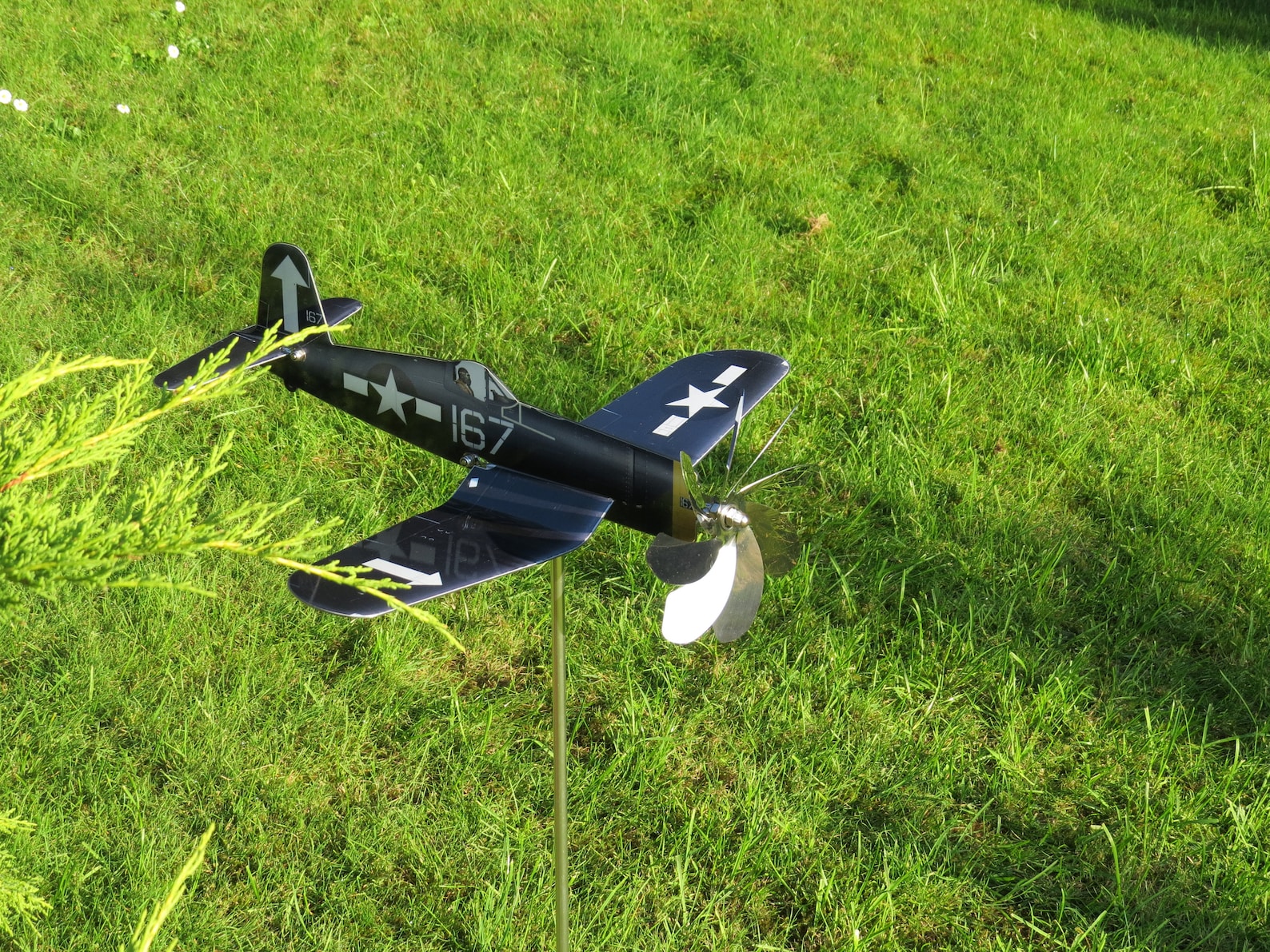 Corsair F4U Windmill, Aircraft Garden Decoration (43 Cm), Stainless ...