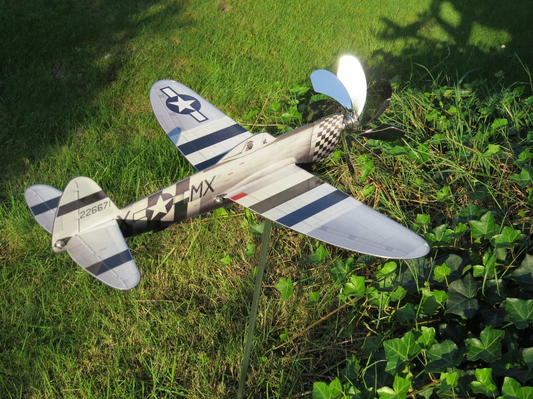 P-47 Thunderbolt Wind Spinner, Stainless Steel Aircraft Garden Decor - Etsy