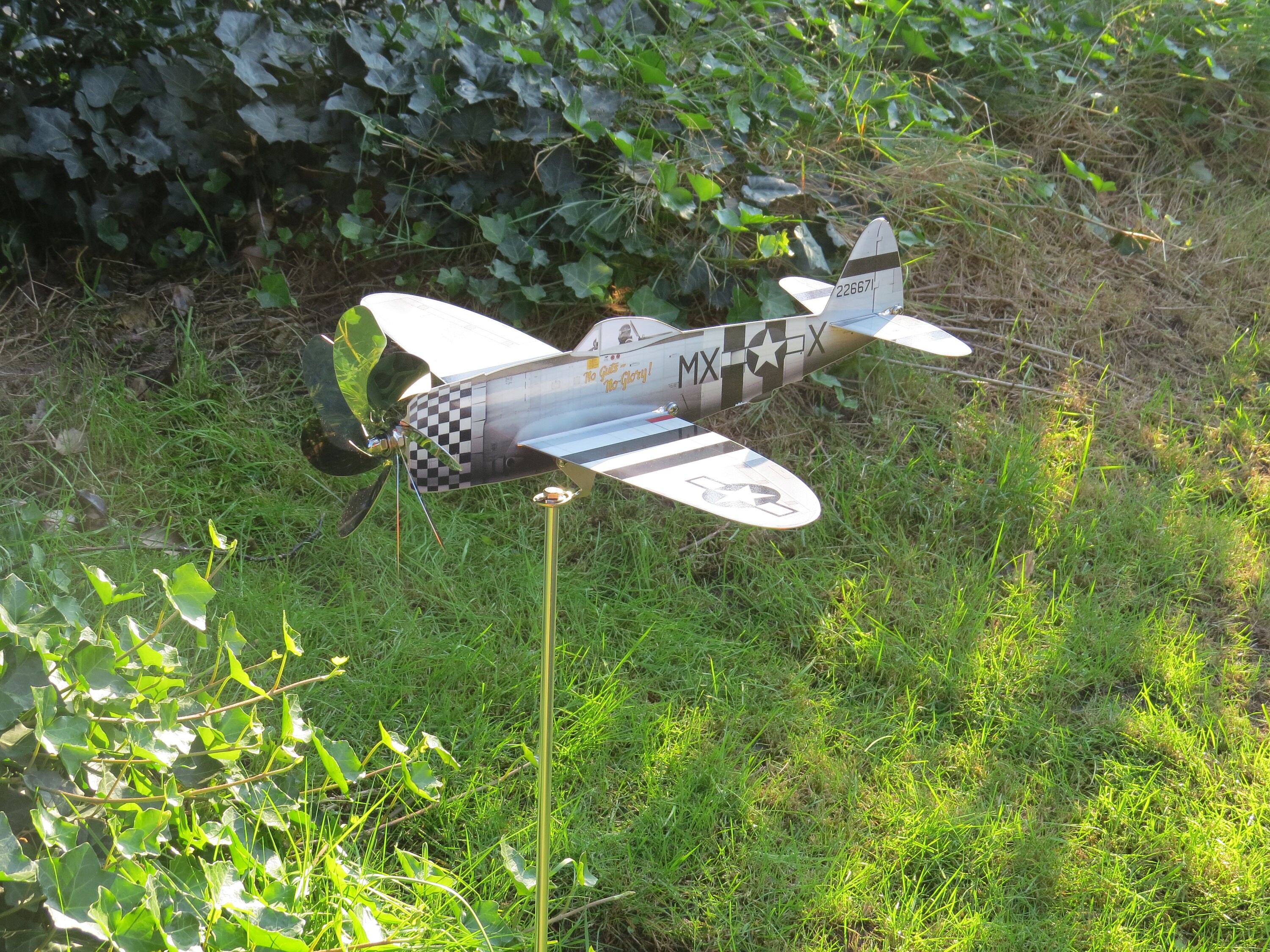 P-47 Thunderbolt Wind Spinner, Stainless Steel Aircraft Garden Decor - Etsy