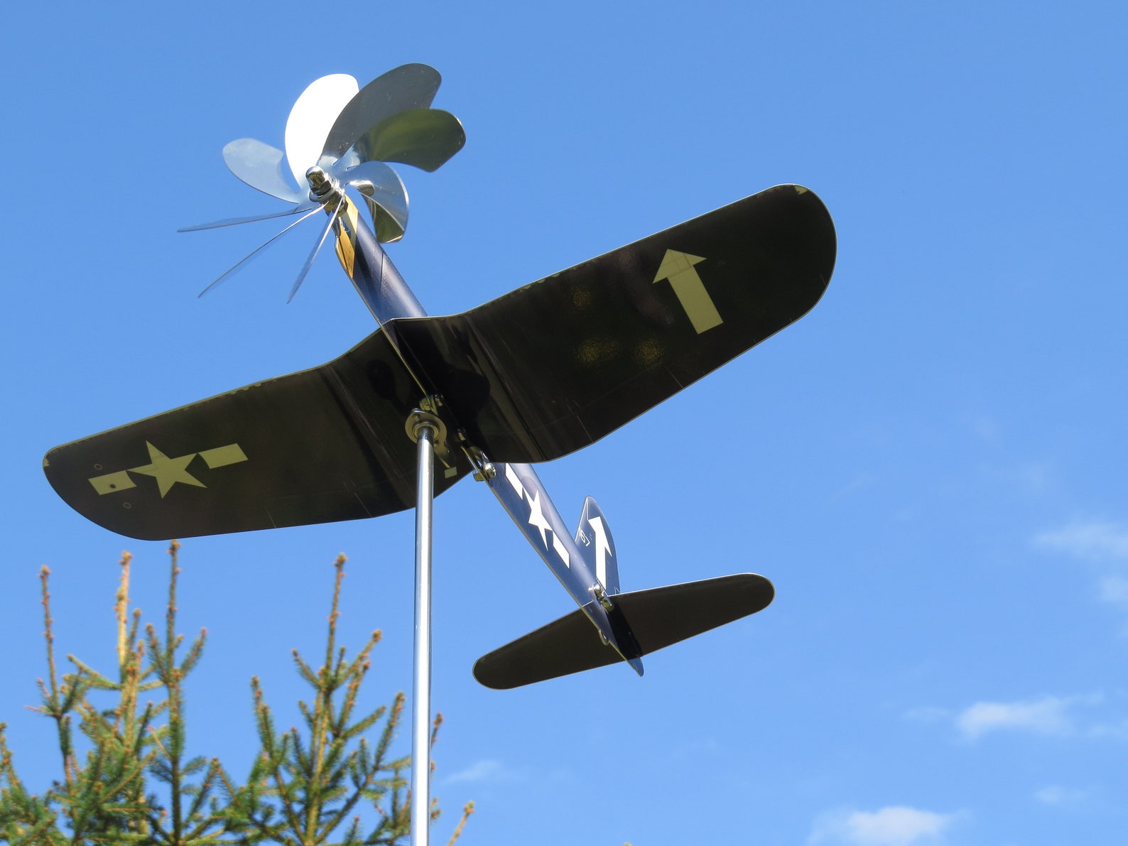 Corsair F4U Windmill, Aircraft Garden Decoration (43 Cm), Stainless ...