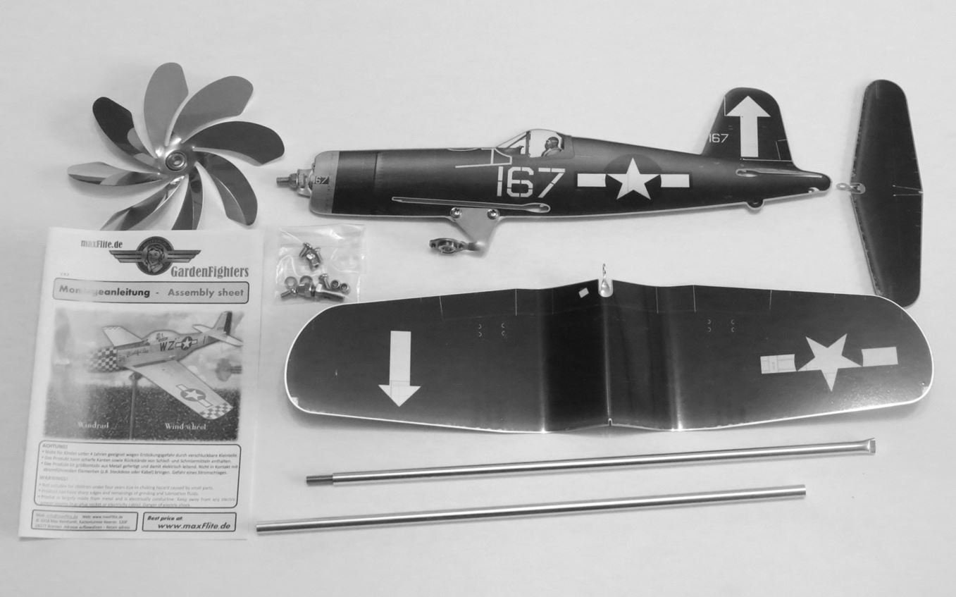 Corsair F4U Windmill, Aircraft Garden Decoration (43 Cm), Stainless ...