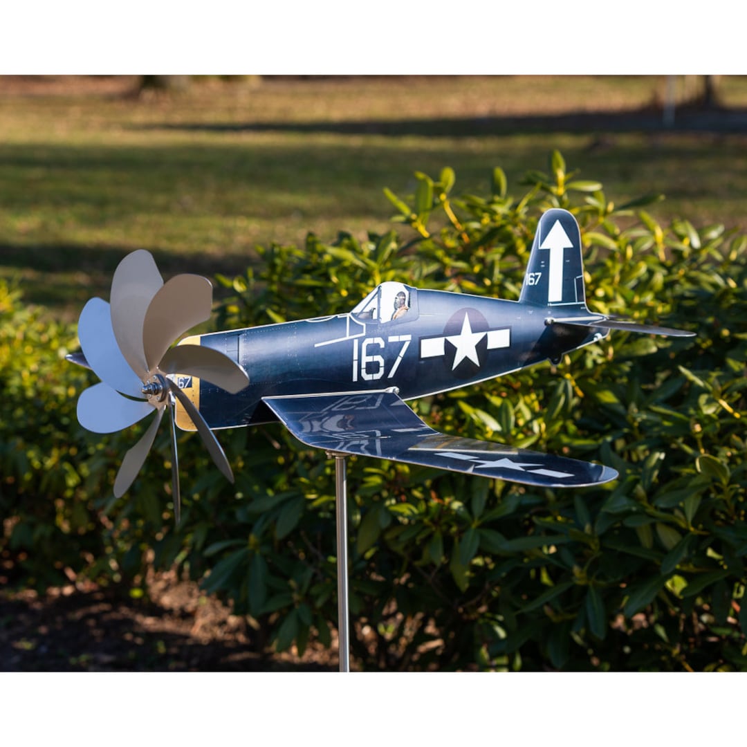XL Corsair F4U-1D Windmill, Stainless Steel Aircraft Garden Decor (80cm ...