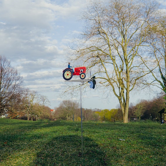 Red Tractor as Wind Spinner to Decoration Your Garden or - Etsy
