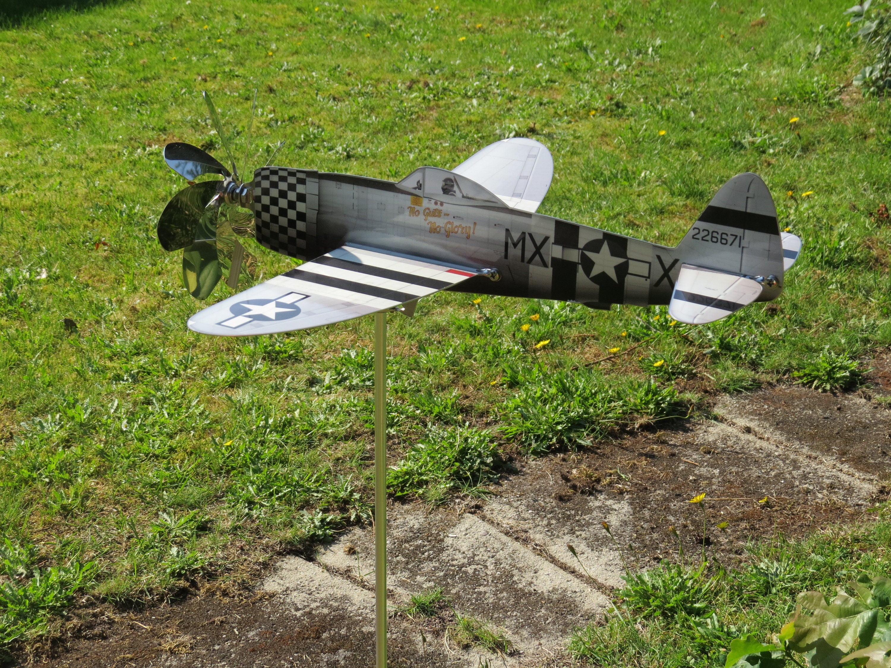P-47 Thunderbolt Wind Spinner, Stainless Steel Aircraft Garden Decor - Etsy