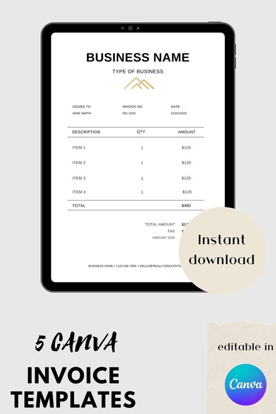 Small Business Invoice Templates Download Editable - Etsy