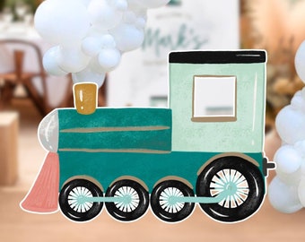 Birthday Decoration Train Big Decor Green Train Second Birthday ...