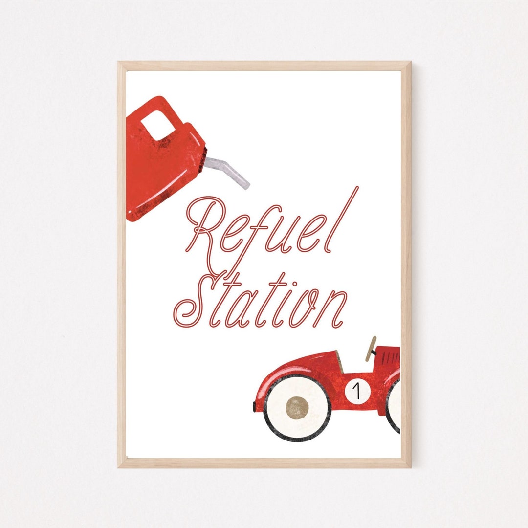 Editable FAST ONE Birthday Table Signs / RED 1st Birthday Race Car ...