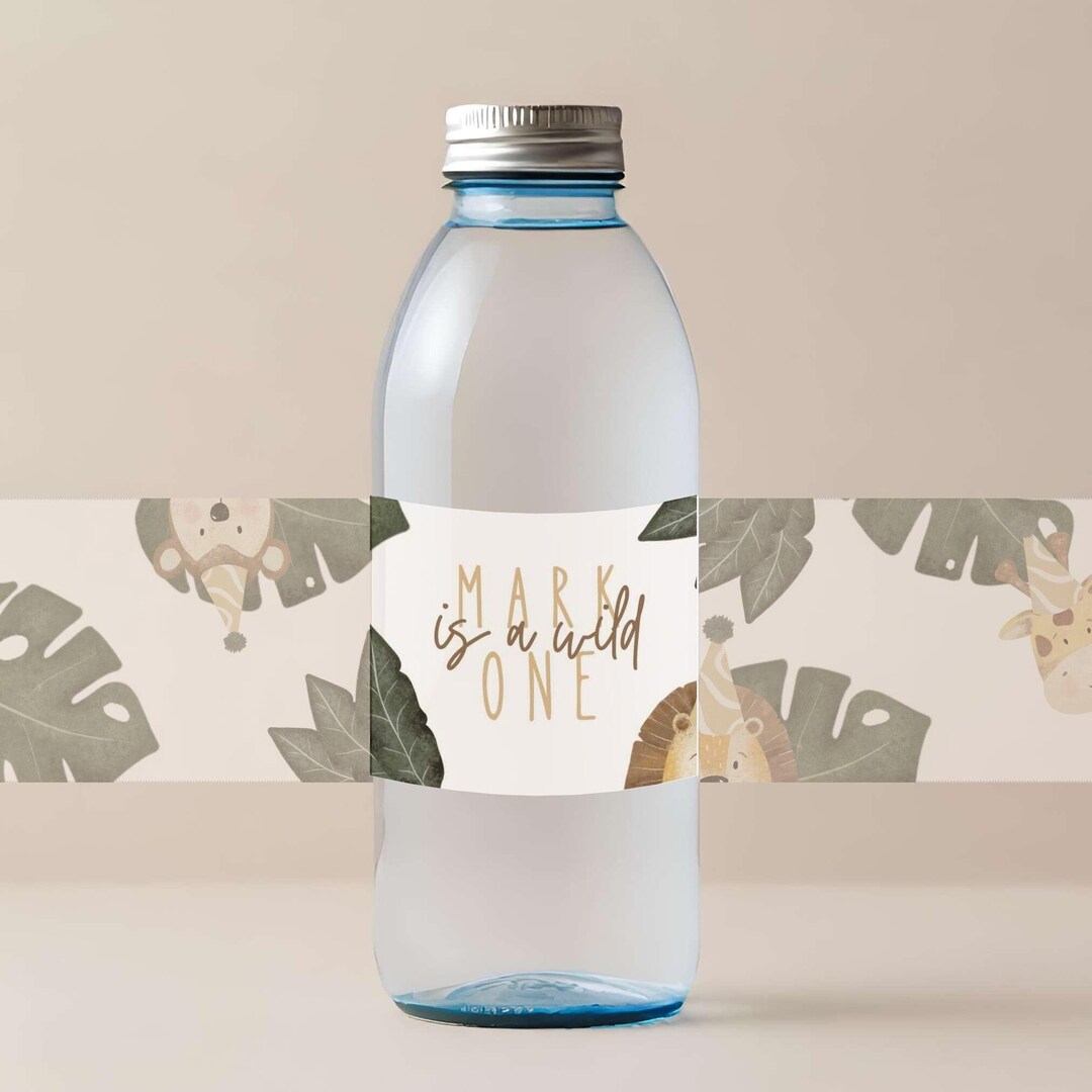 Editable Wild One Birthday Water Bottle Label Wild One Decor Wild One ...