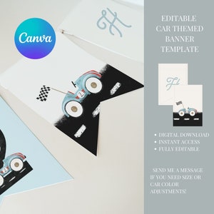 Two Fast Birthday Banner: Race Car 2nd Birthday Decor (printable ...