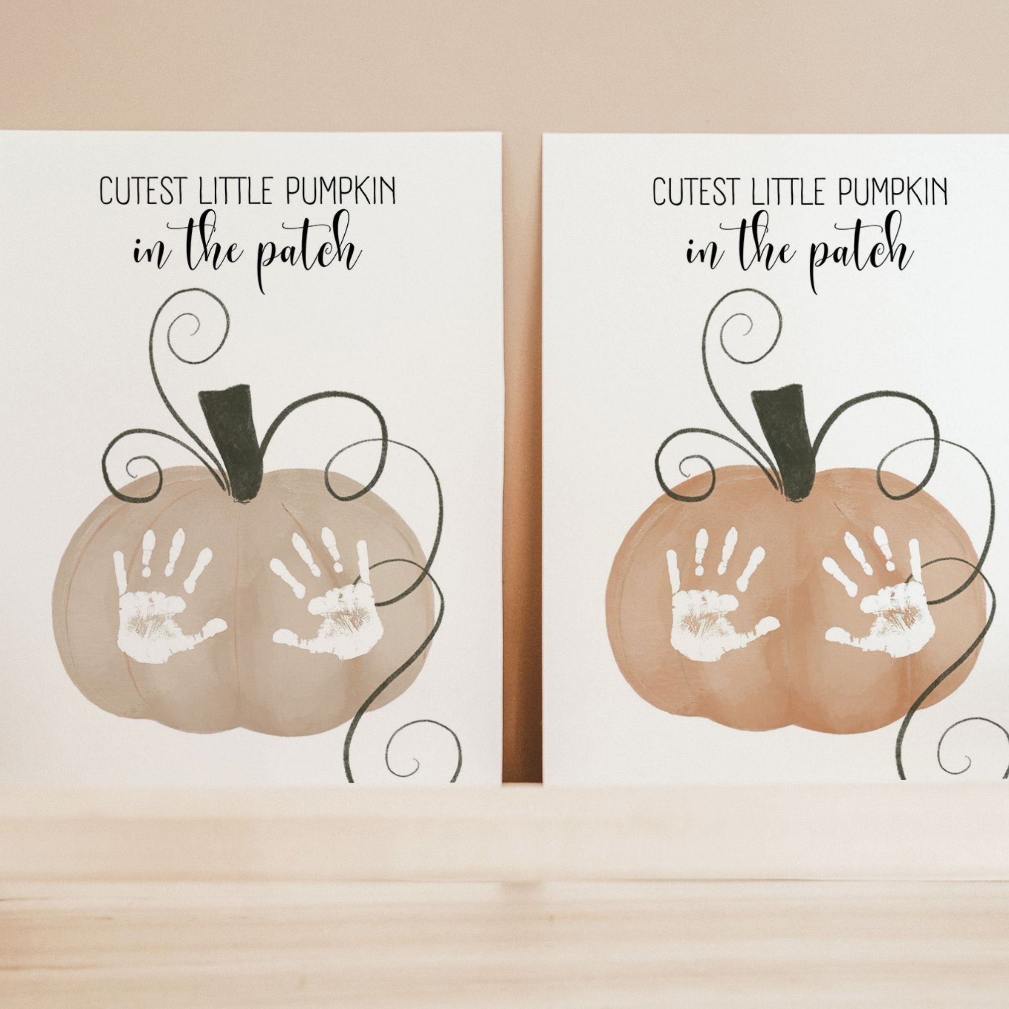 Fall Handprint Craft Printable Pumpkin Art Preschool Craft Kit - Etsy