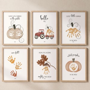 Fall Handprint Craft Printable Bundle Pumpkin Art Preschool Craft Kit ...