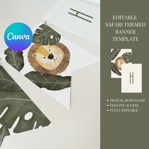 Editable Safari Birthday Banner: Jungle Theme (instant Download) - Etsy