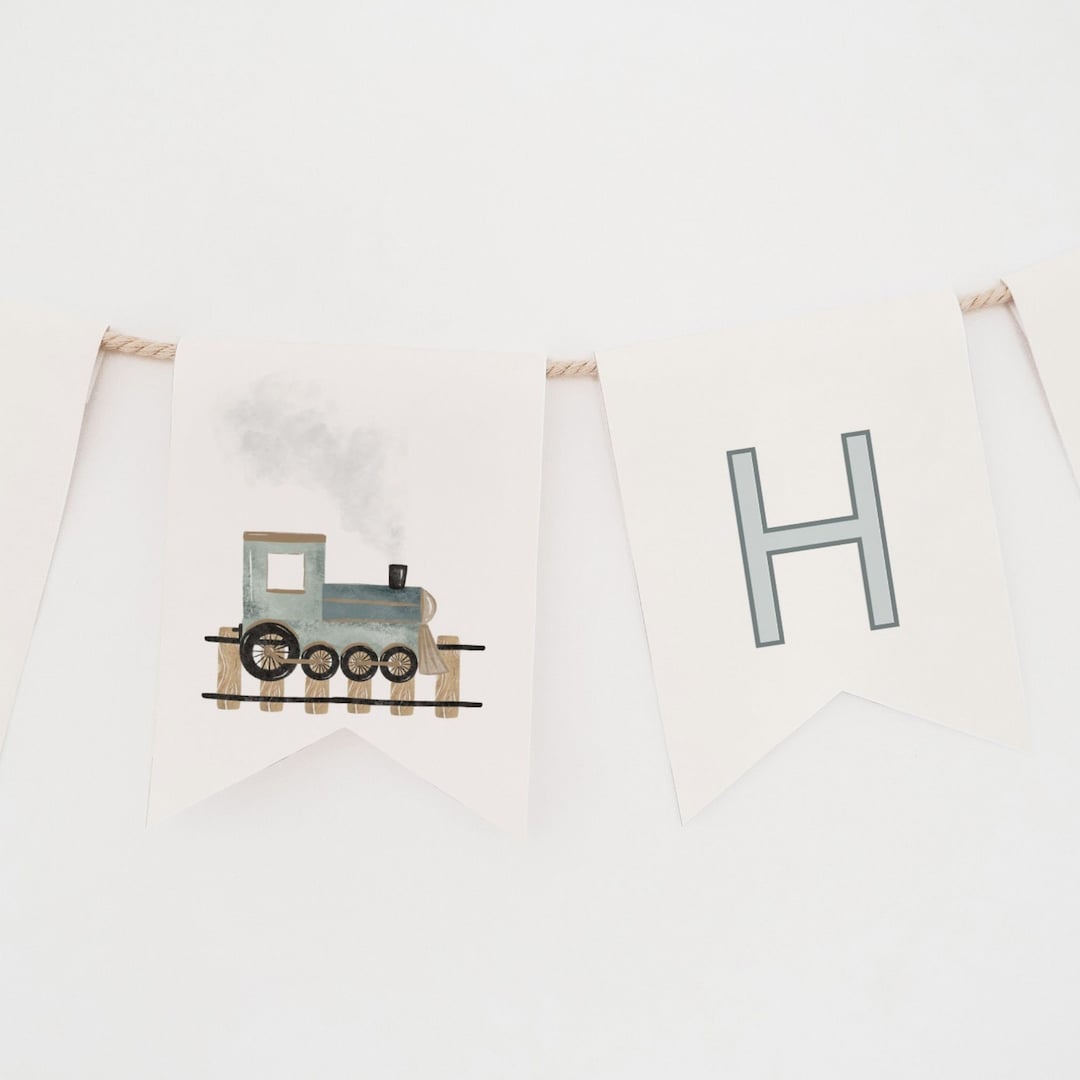 Train Birthday Banner: Editable Printable Template - Etsy