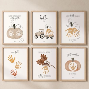 Fall Handprint Craft Printable Bundle Pumpkin Art Preschool Craft Kit ...