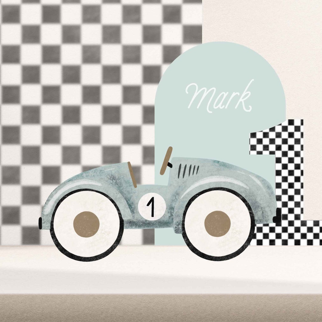 Fast ONE First Birthday Big Decoration PNG File / Race Car First ...