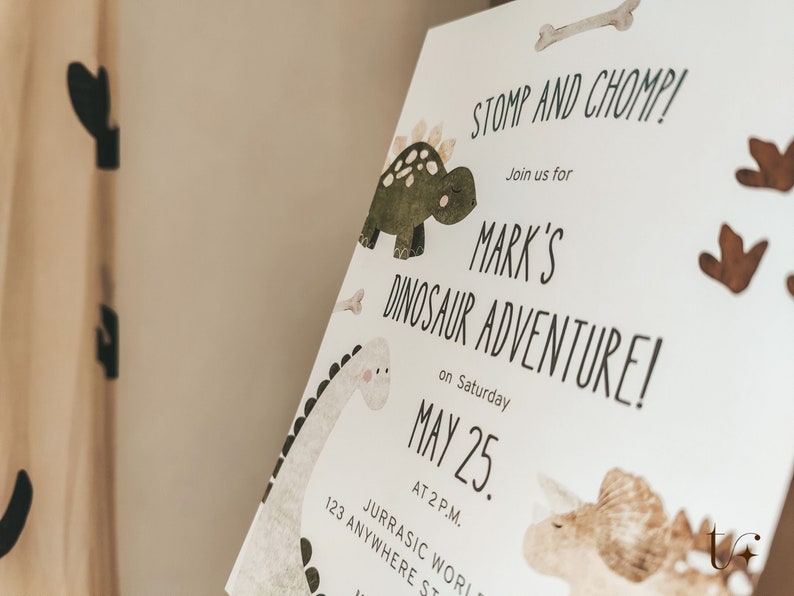 Editable Dinosaur Invitation Modern Dinosaur Party Dinosaur - Etsy