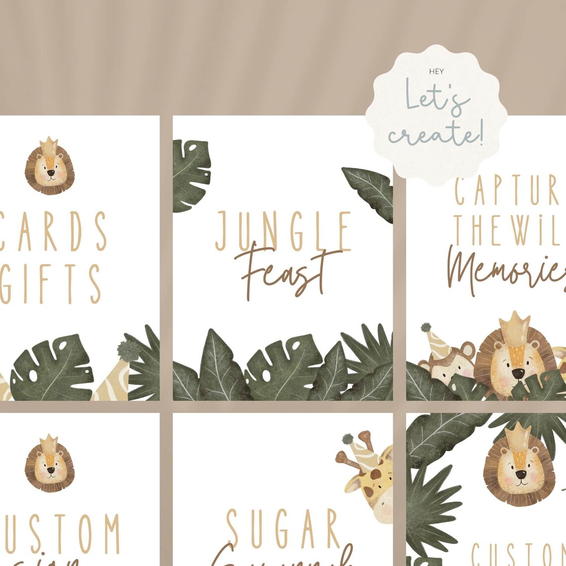 Editable WILD ONE Birthday Table Signs / Wild One Decoration, Safari ...