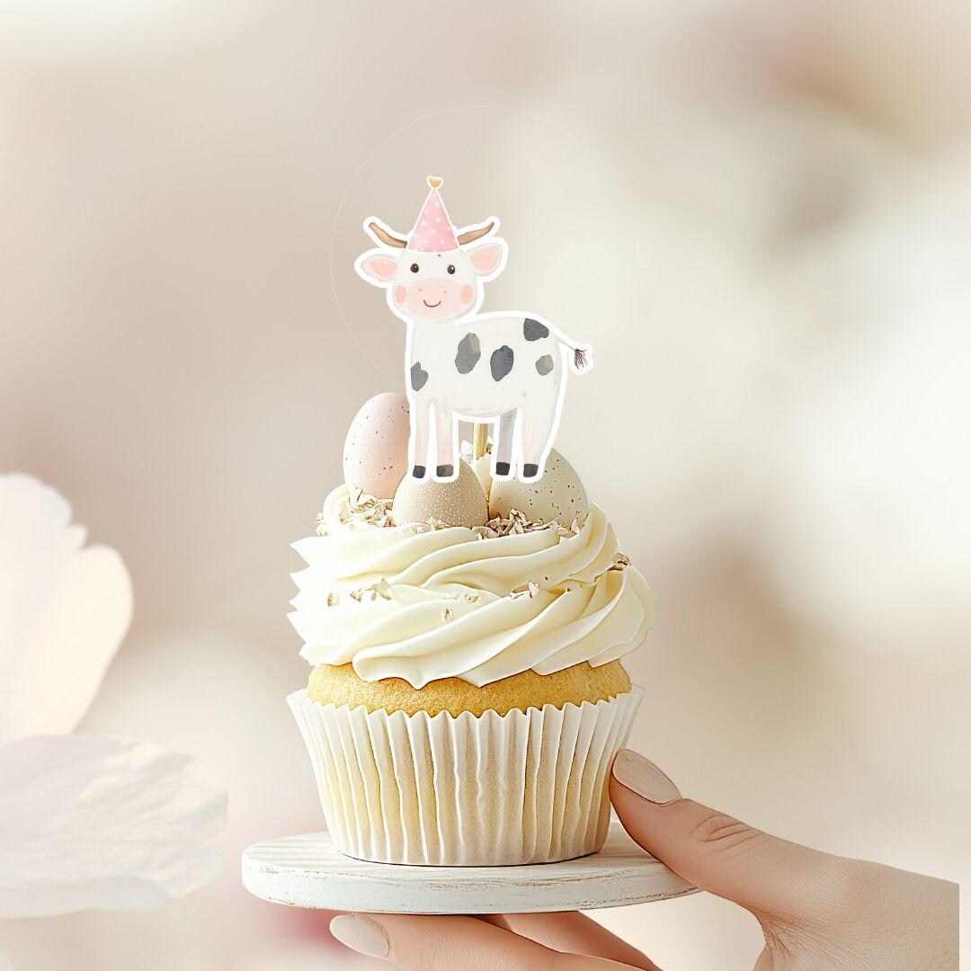 Farm Animal Clipart Cupcake Toppers – Fun Barnyard Birthday Party ...