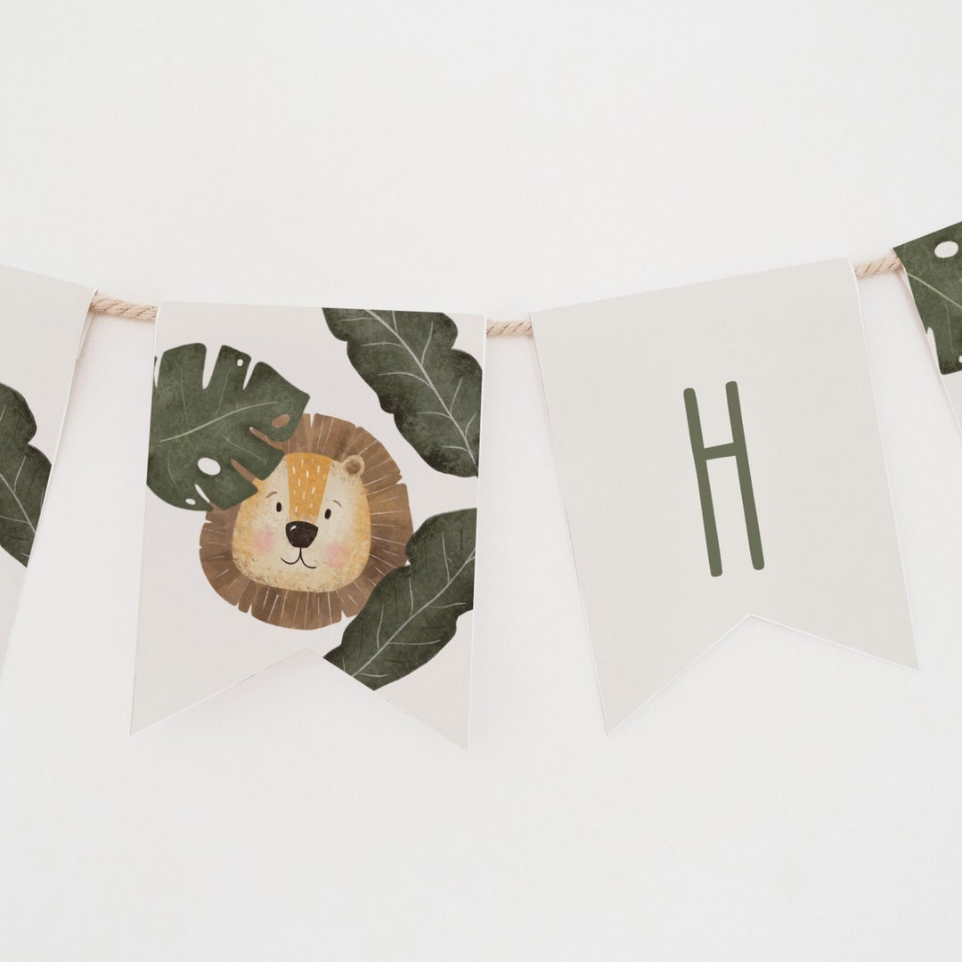 Editable Safari Birthday Banner: Jungle Theme (instant Download) - Etsy