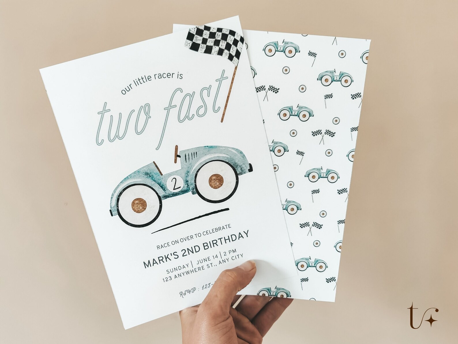 Editable TWO Fast Birthday Invitation Race Car 2nd Birthday - Etsy