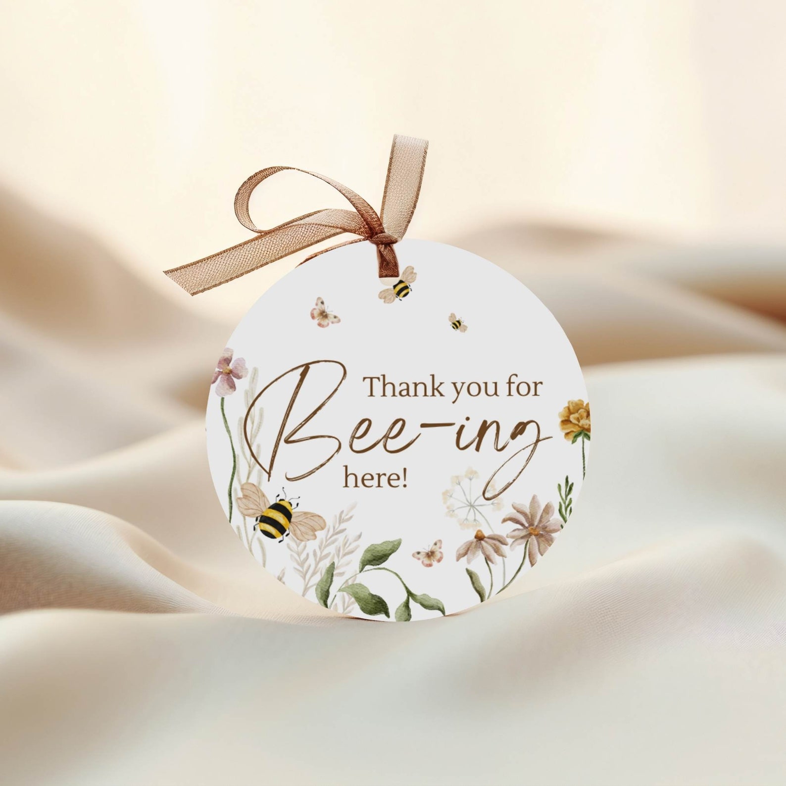 First Bee Day Party Decoration Thank You Tag 1st Bee Birthday Party ...