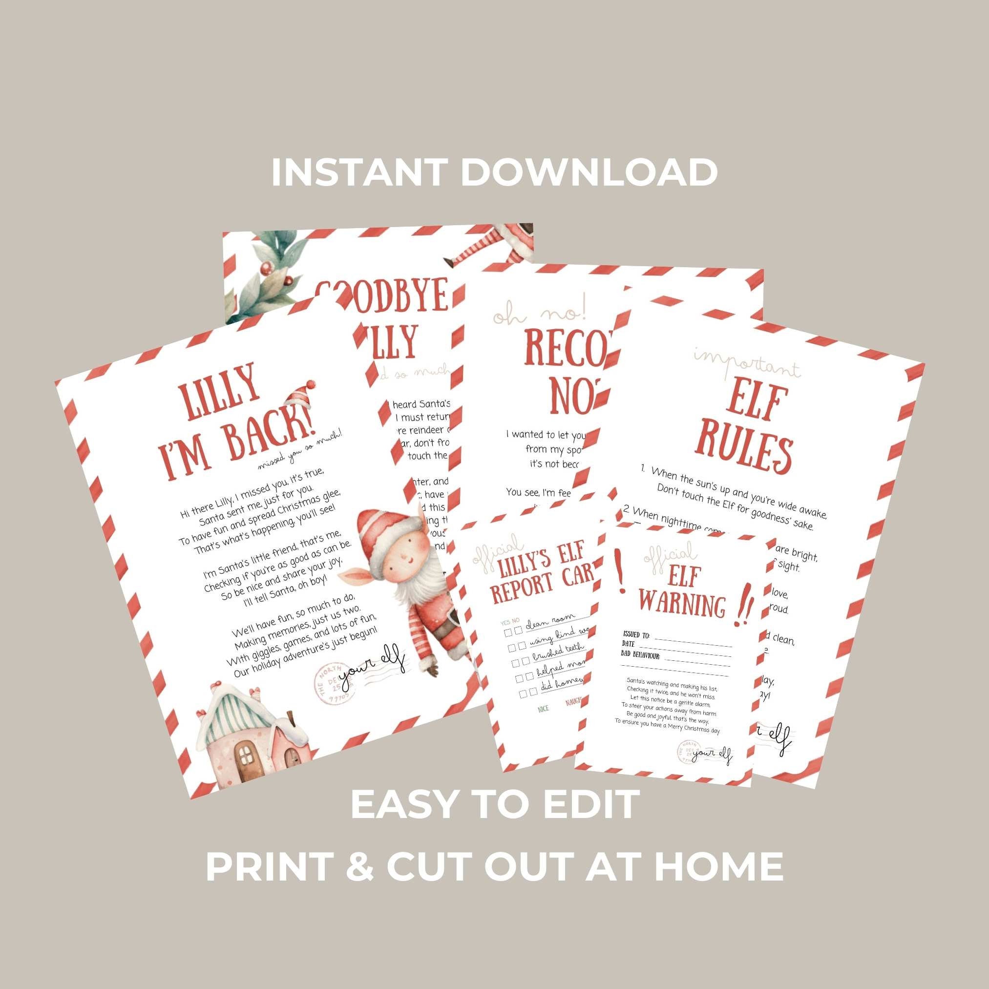 EDITABLE Elf Printable Ideas, Elf Welcome Letter, Elf Arrival Letter ...