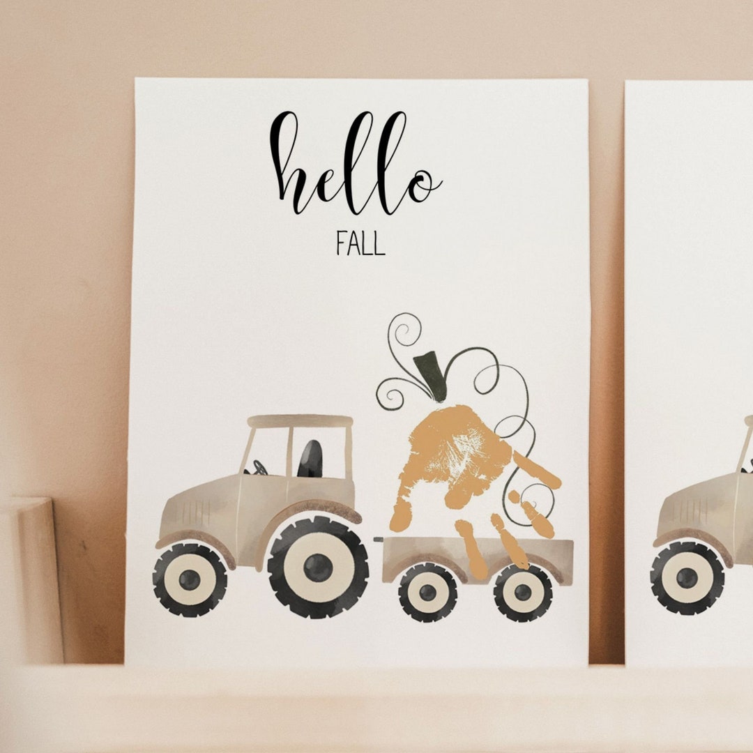 Fall Handprint Craft Printable Pumpkin Art Preschool Craft Kit for Kids ...