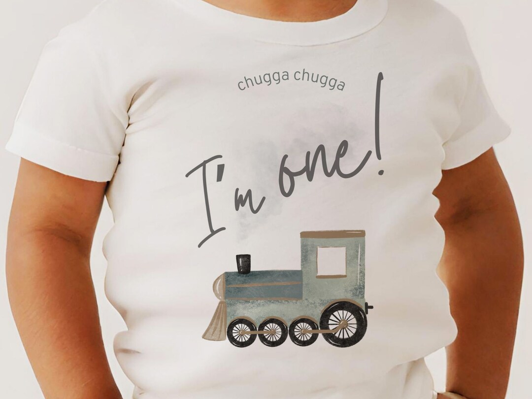 Chugga Chugga Train First Birthday Onesie PNG and Editable - Etsy