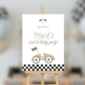 Editable TWO Fast Birthday Welcome Sign Race Car 2nd Birthday Decor ...