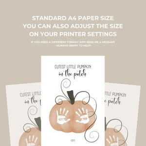 Fall Handprint Craft Printable Pumpkin Art Preschool Craft Kit for Kids ...