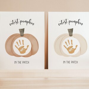 Fall Handprint Craft Printable Pumpkin Art Preschool Craft Kit for Kids ...