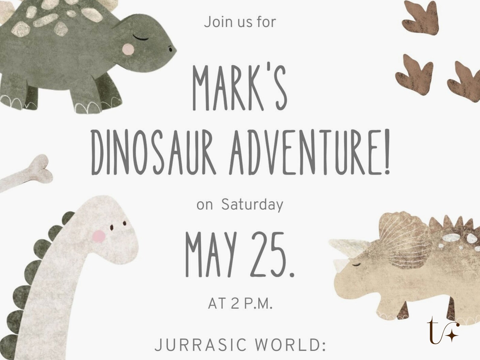 Editable Dinosaur Invitation Modern Dinosaur Party Dinosaur - Etsy