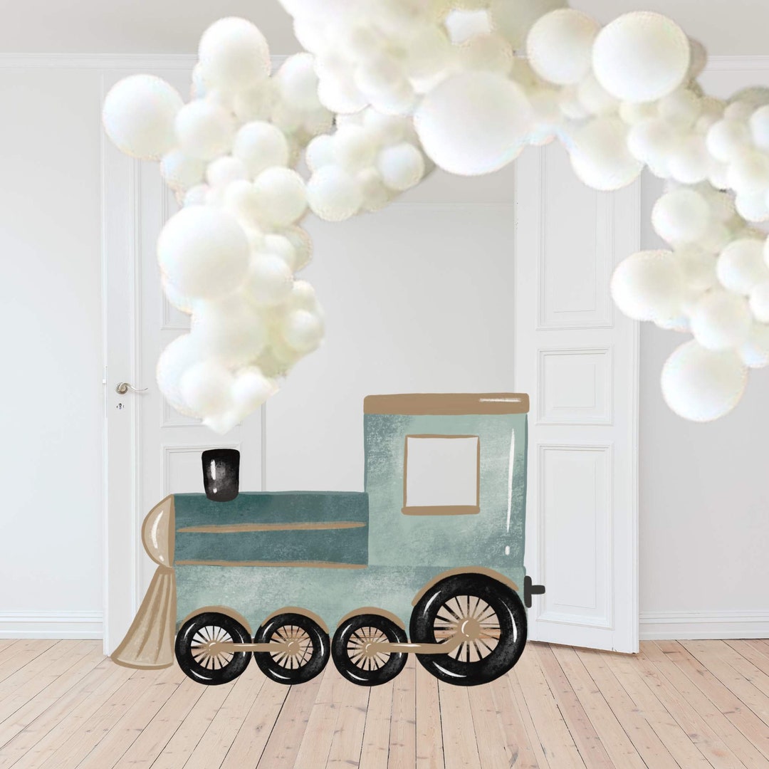 Birthday Decoration Train Big Decor Green Train Second Birthday ...