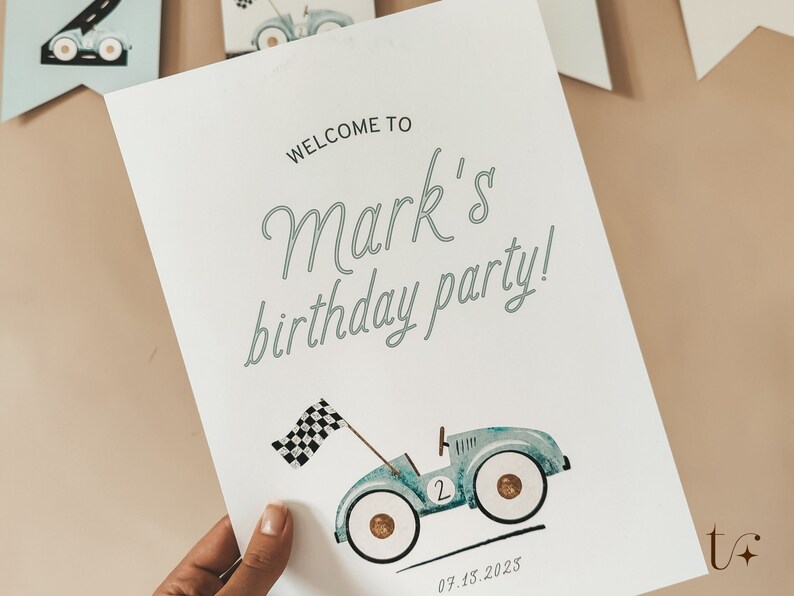 Editable TWO Fast Birthday Welcome Sign Race Car 2nd Birthday - Etsy