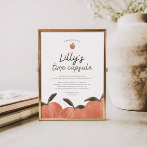 Sweet as a Peach Birthday Time Capsule for Peach Themed First Birthday ...
