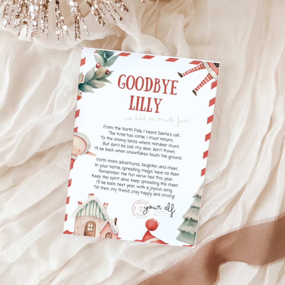 EDITABLE Elf Letter, Elf Goodbye Letter, Elf Welcome Letter, Elf ...