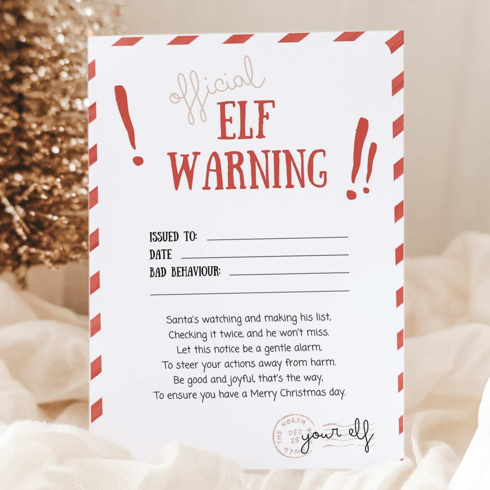 EDITABLE Elf Warning Elf Goodbye Letter Elf (Download Now) - Etsy