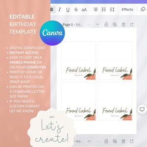 One Sweet Peach Birthday Food Label for Peach Themed First Birthday ...