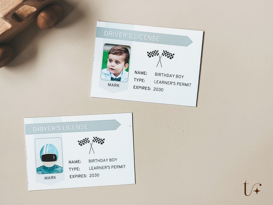 Two Fast Birthday Driver's License: Race Car Party Decor (printable ...