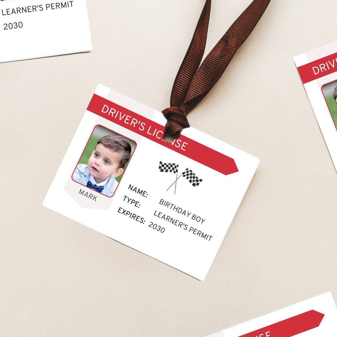 Editable Race Car Birthday Driver's License: Personalized Party Decor ...