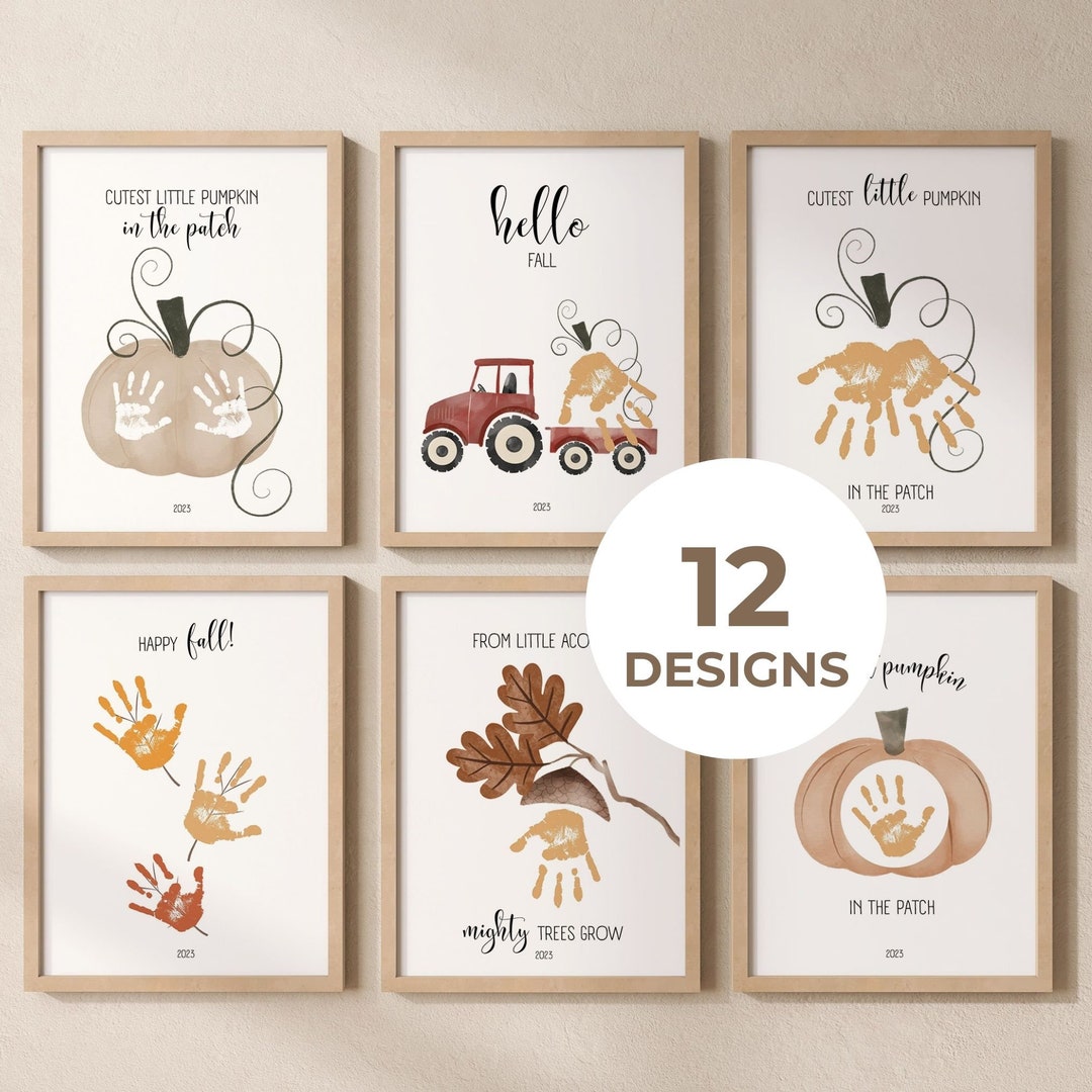 Fall Handprint Craft Printable Bundle Pumpkin Art Preschool Craft Kit ...