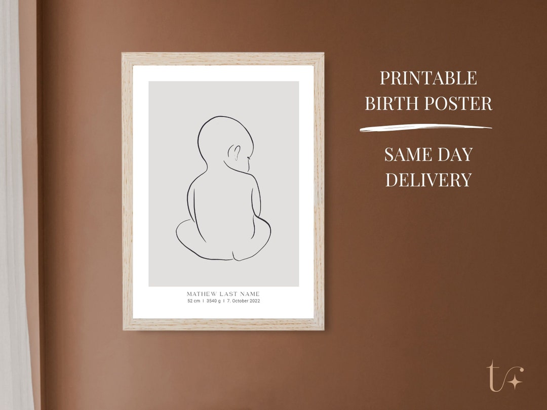 Personalized Baby Birth Poster: Custom Newborn Print (digital Download ...