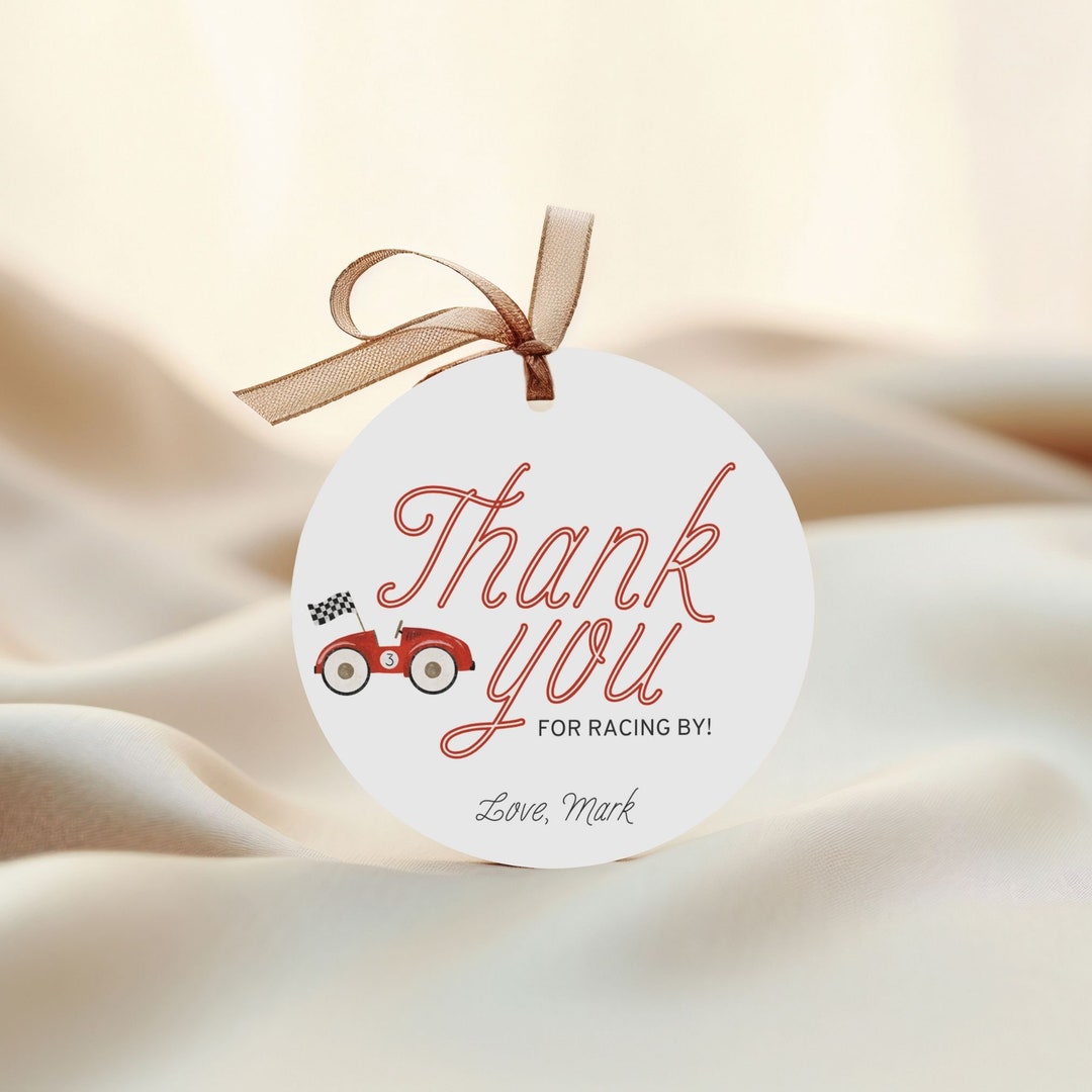 Editable Race Car Birthday Favor Tag: Personalized Party Decor (digital ...