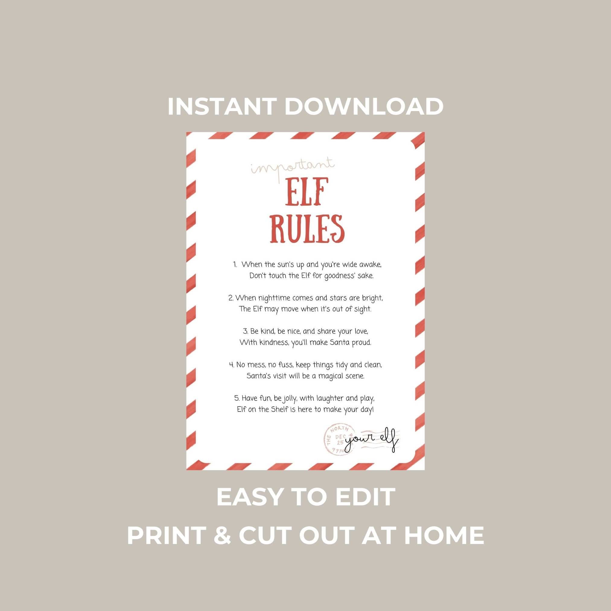 EDITABLE Elf Rules, Elf Goodbye Letter, Elf Welcome Letter, Elf Arrival ...
