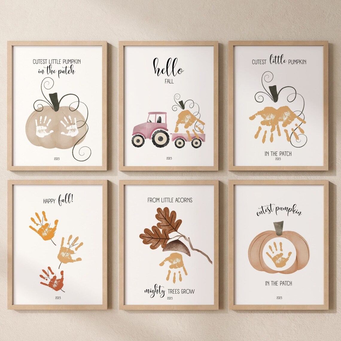 Fall Handprint Craft Printable Bundle Pumpkin Art Preschool - Etsy
