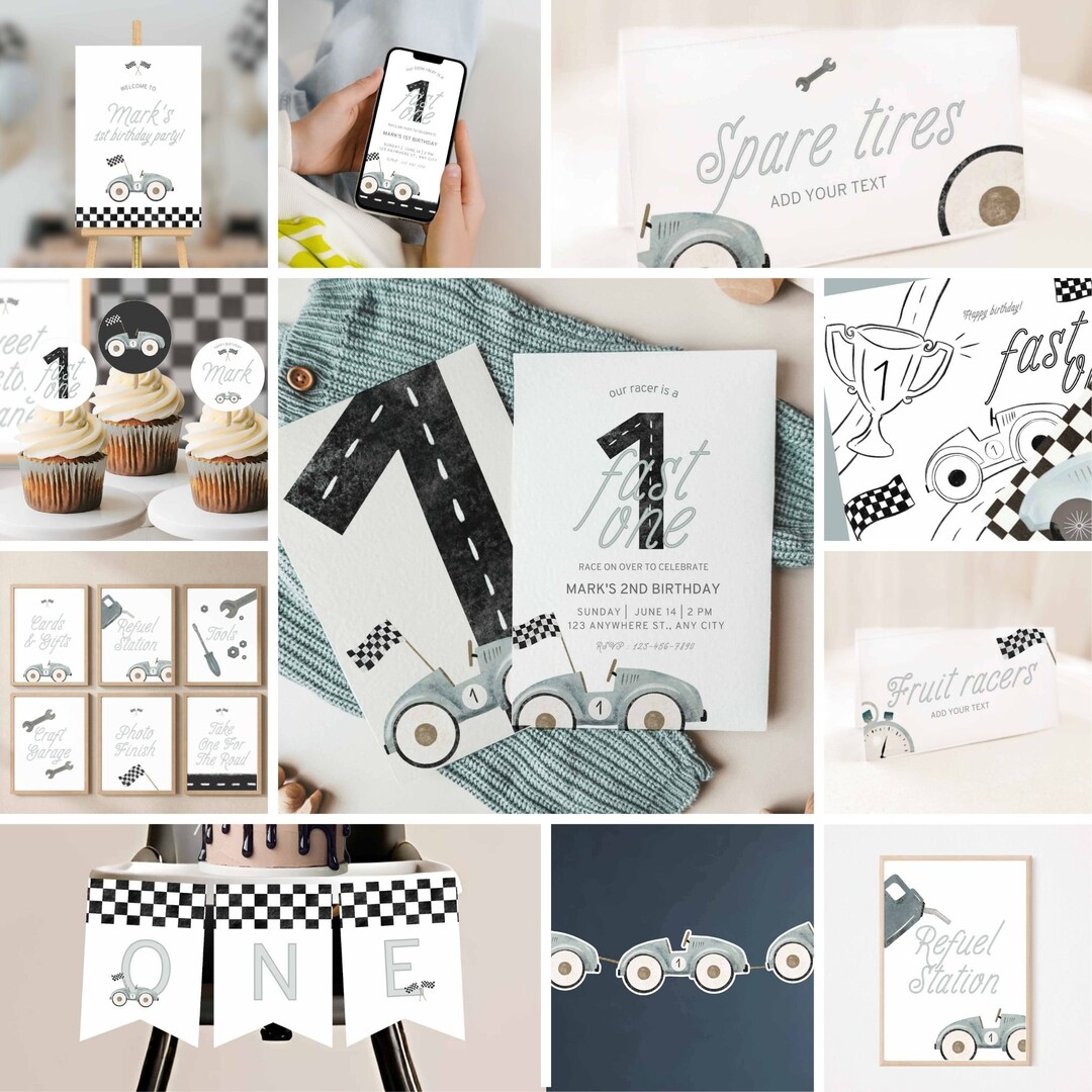 Essential FAST ONE Invitation and Decor BUNDLE With 11+ Fully Editable ...