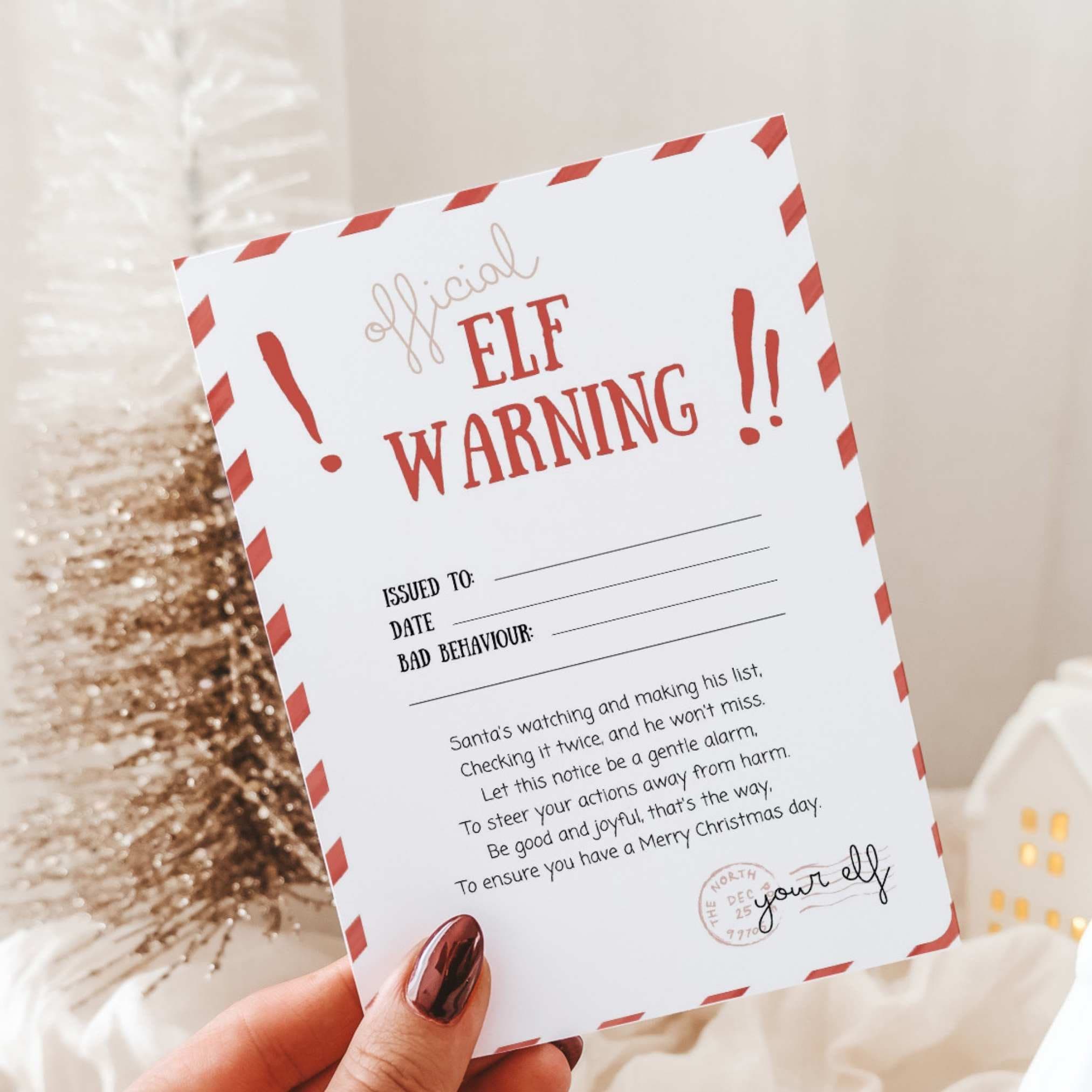 EDITABLE Elf Warning Elf Goodbye Letter Elf (Download Now) - Etsy