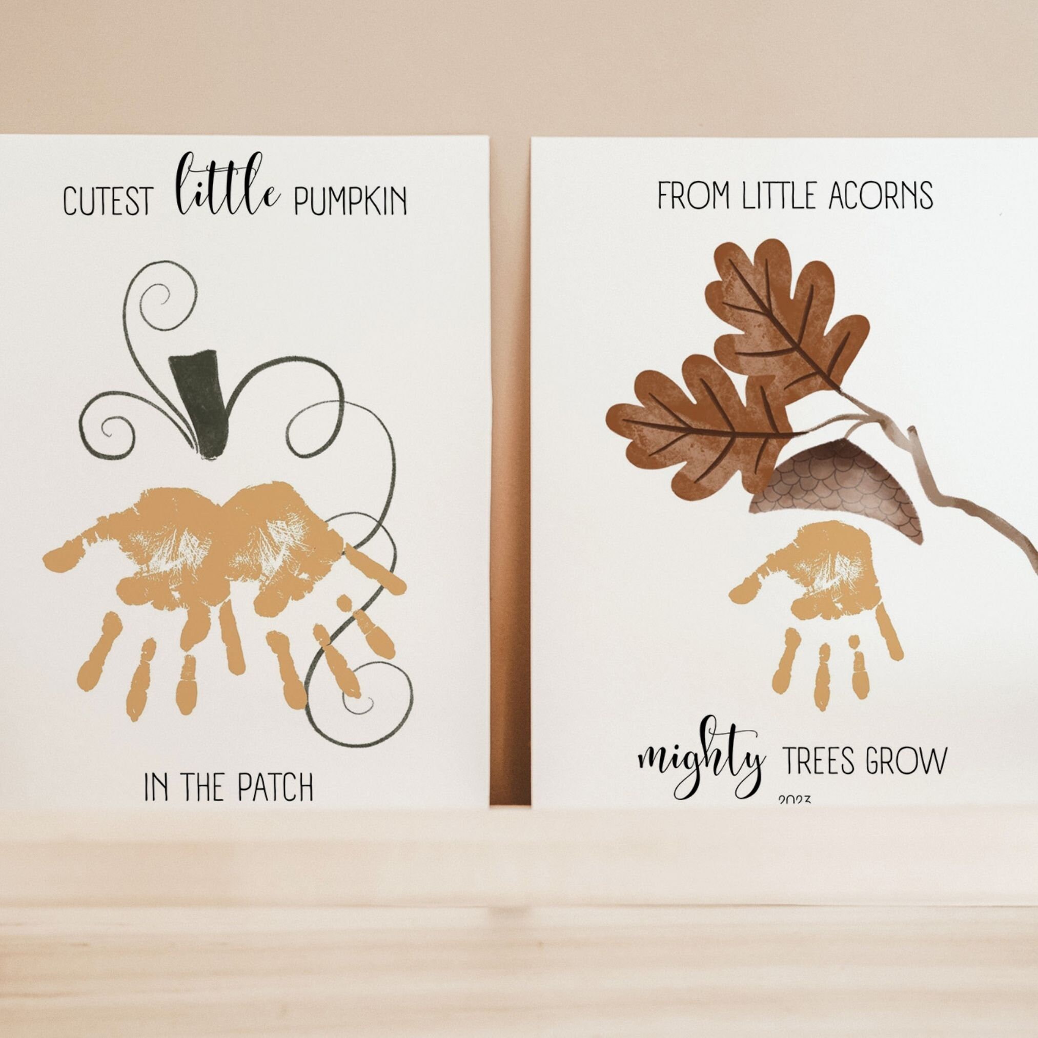 Fall Handprint Craft Printable Bundle Pumpkin Art Preschool - Etsy